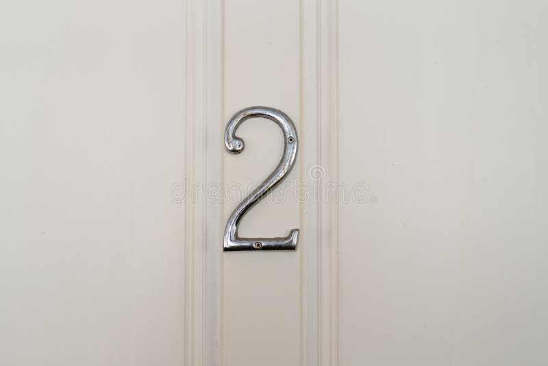 Door Number 2 - on a White Wooden Door Stock Image - Image of counting ...