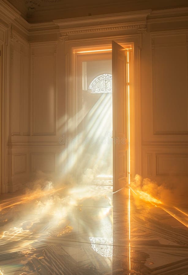 The Door is Open To the Light Stock Image - Image of bright, doorway ...