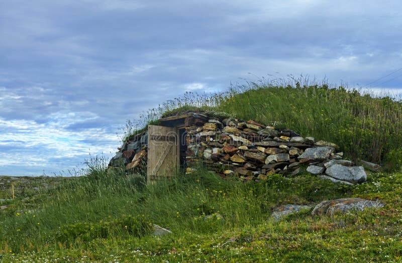 Door is Open on Underground Root Cellar in Elliston, Newfoundland Stock ...
