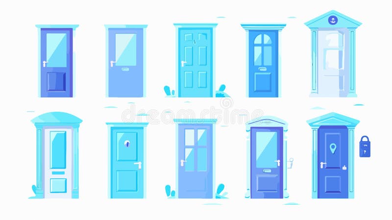 Door Opening and Closing Stages Sequence Illustration Stock ...