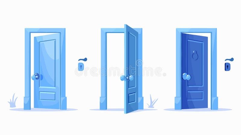 Door Opening and Closing Stages Sequence Illustration Stock ...