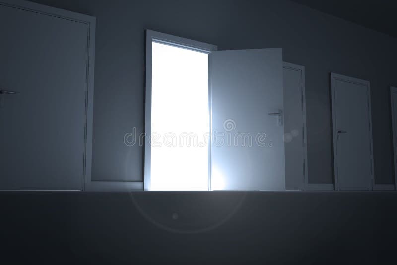 Door Opening Revealing Light Stock Illustration - Illustration of light ...