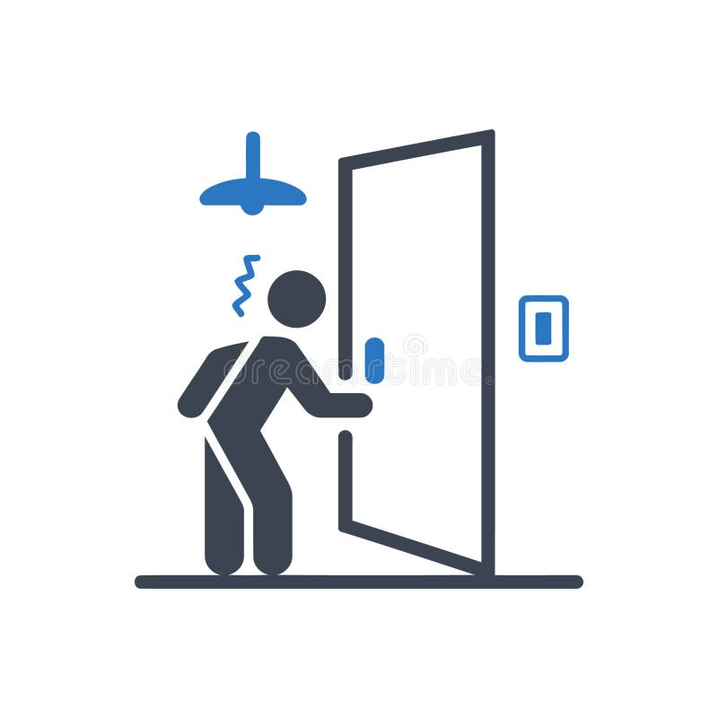Door Opening with Warning Icon Stock Vector - Illustration of concern ...