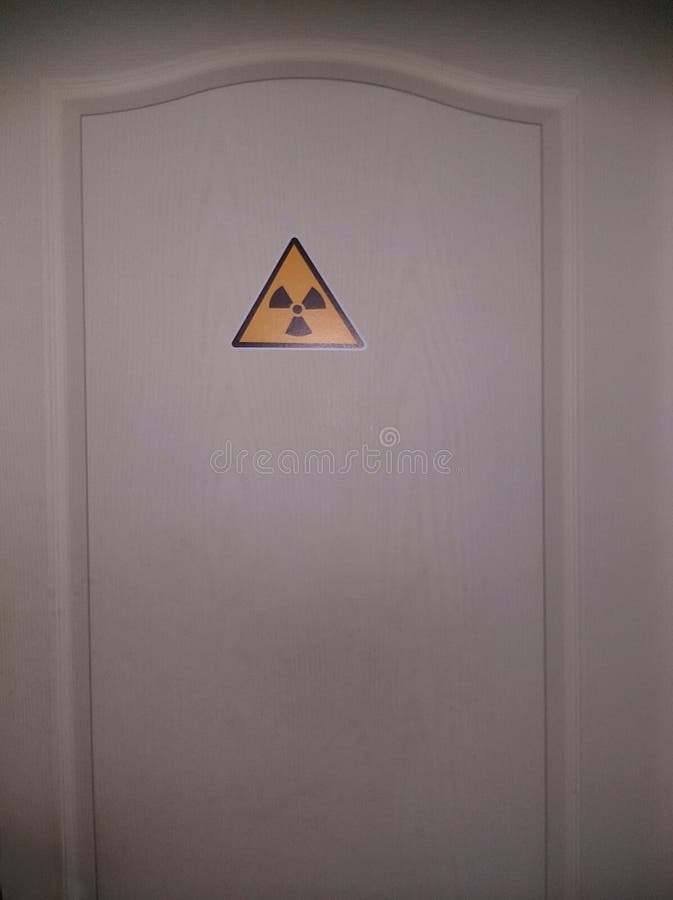 Door with Radioactivity Warning Sign Stock Image - Image of hazardous ...