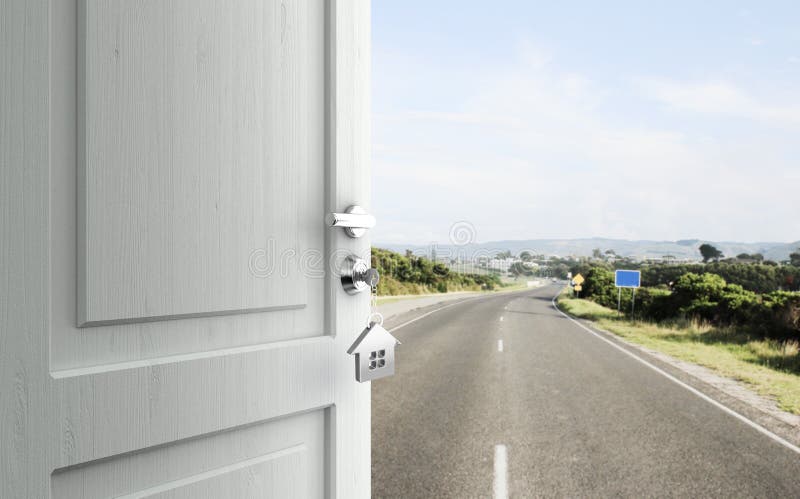 Door in road stock image. Image of entering, landscape - 32990003