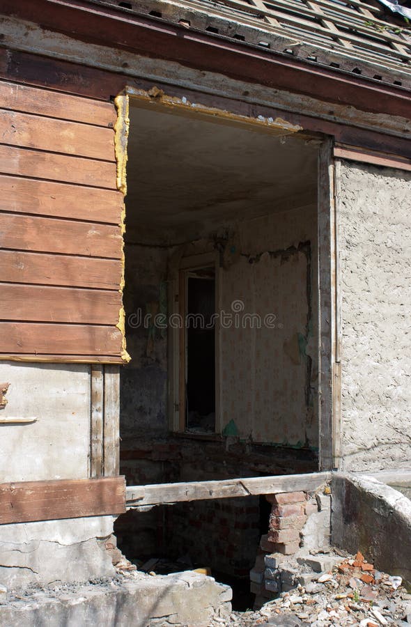 Door and Room of Abandoned Broken House Stock Image - Image of ...