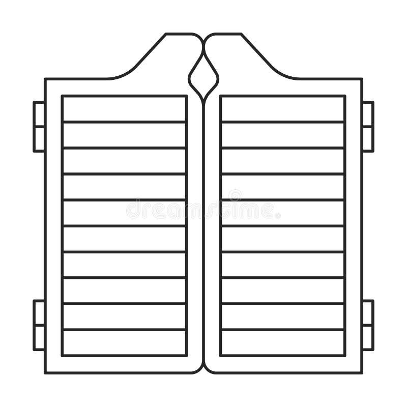 Door Saloon Vector Icon. Outline Vector Icon Isolated on White ...