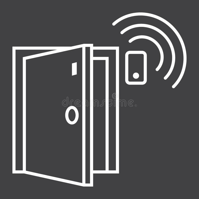 Door Sensor Line and Glyph Icon Stock Vector - Illustration of enter ...