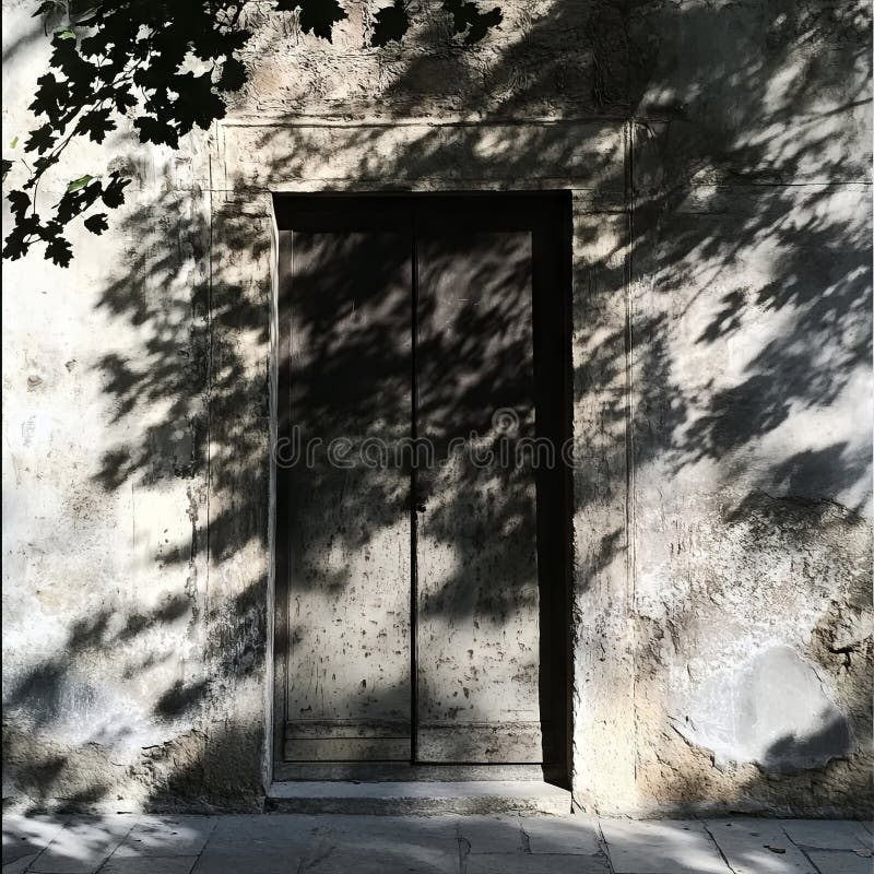 A door with a shadow on it stock illustration. Illustration of arch ...