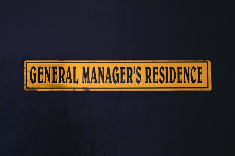 Door Sign General Manager`s Residence Stock Photo - Image of business ...