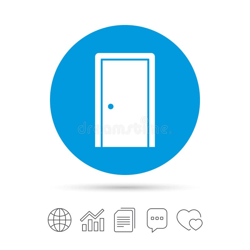 Door Sign Icon. Enter or Exit Symbol Stock Vector - Illustration of ...