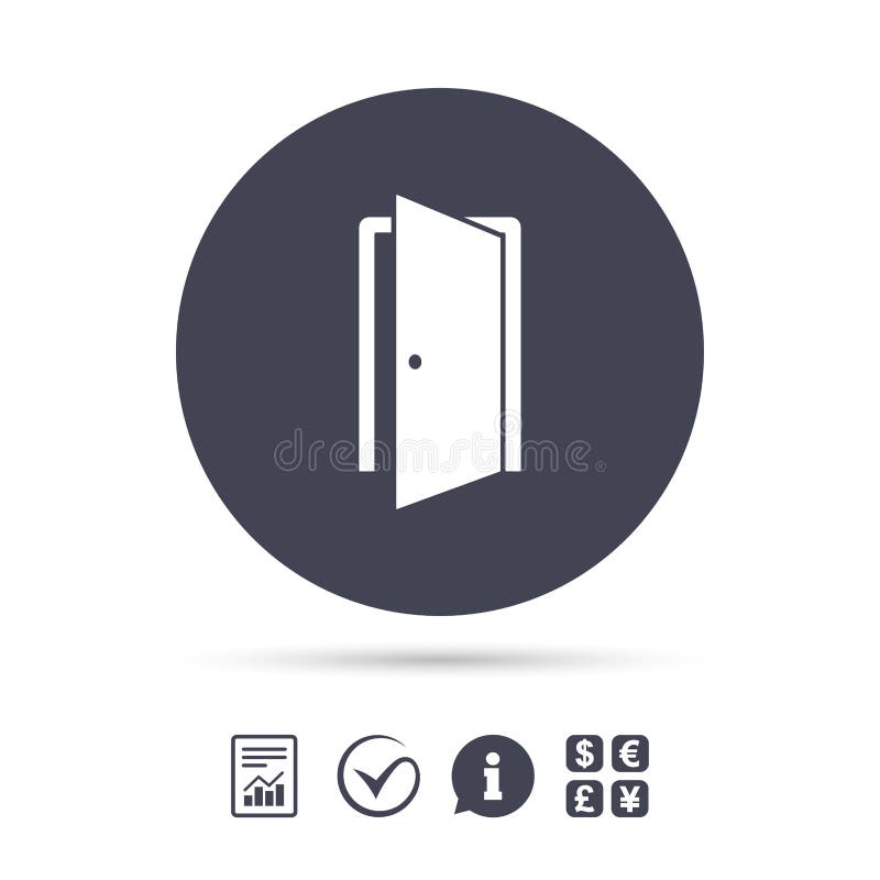 Door Sign Icon. Enter or Exit Symbol Stock Vector - Illustration of ...