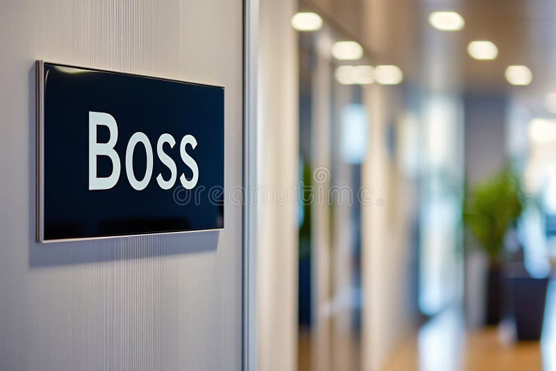 Door Sign with Text Boss in Office Stock Illustration - Illustration of ...