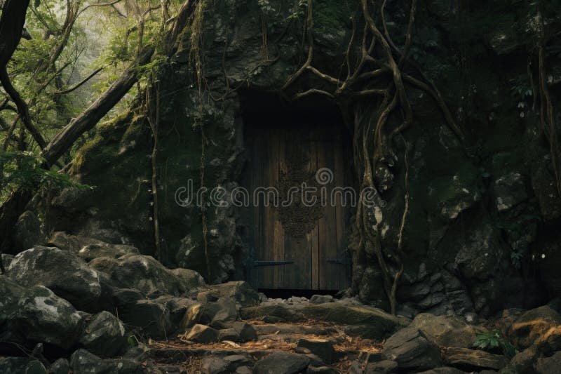 A Door Standing Alone in a Rugged Rocky Terrain Stock Image - Image of ...