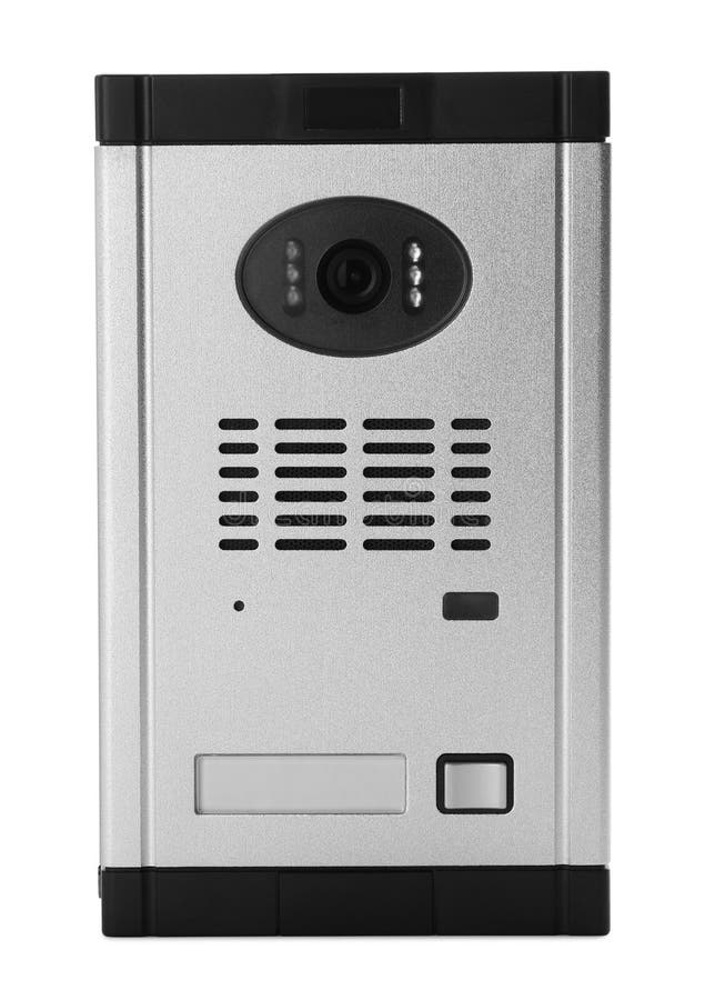 Door Station of Modern Intercom Isolated on White Stock Image - Image ...