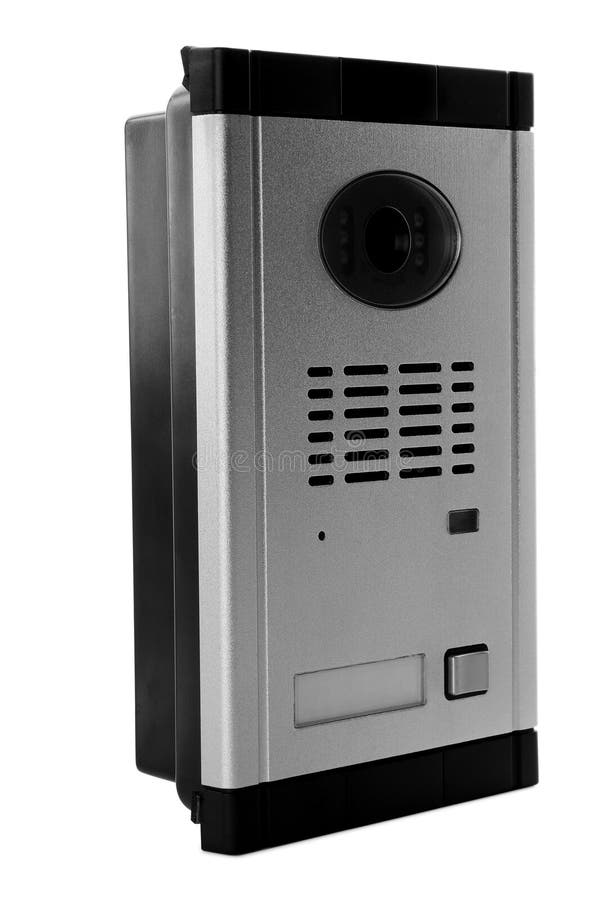 Door Station of Modern Intercom Isolated on White Stock Photo - Image ...