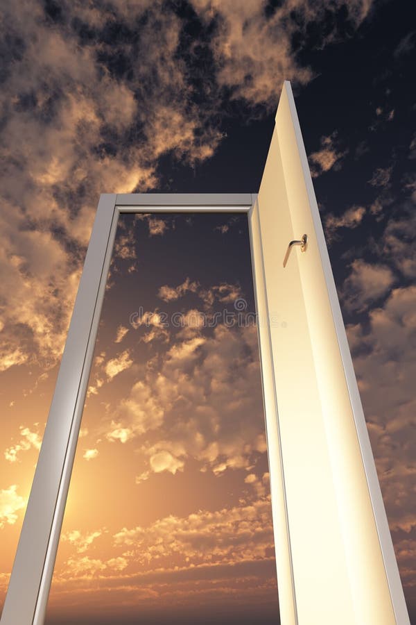 Door and sunset stock illustration. Illustration of scenery - 21860327