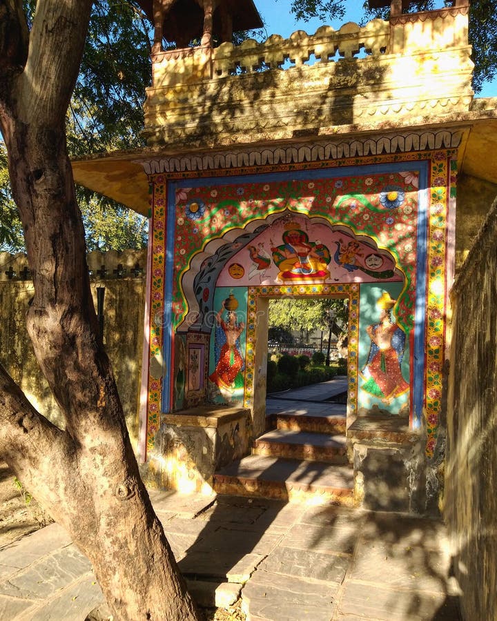 Door of a Temple . Outside View Stock Photo - Image of door, garden ...