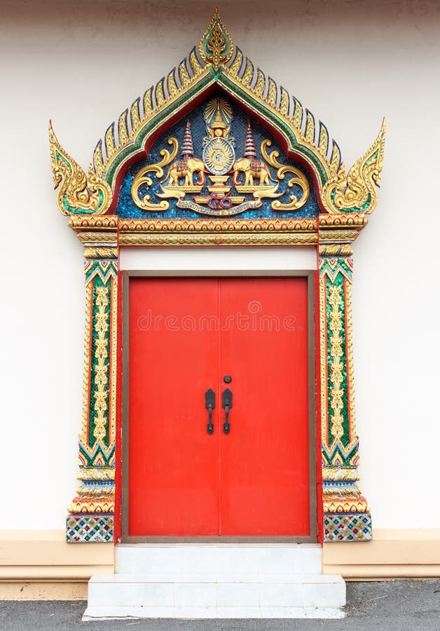 Door of Thailand temple stock photo. Image of craft, thai - 59836020
