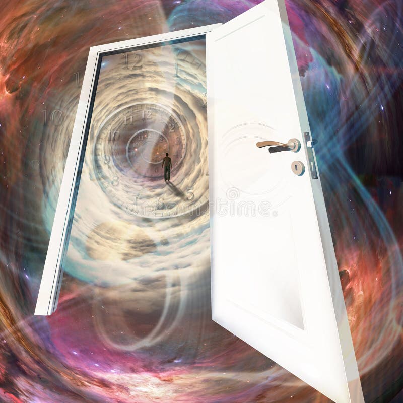 Door in Time stock illustration. Illustration of human - 234608777