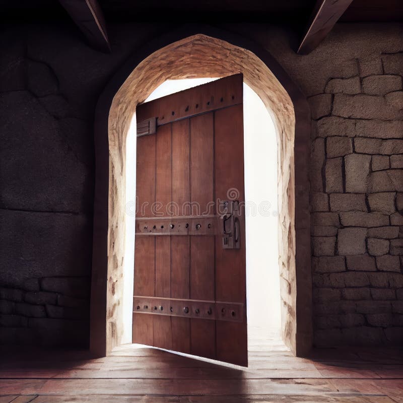 The Door To Another Magic World Generative AI Stock Illustration ...