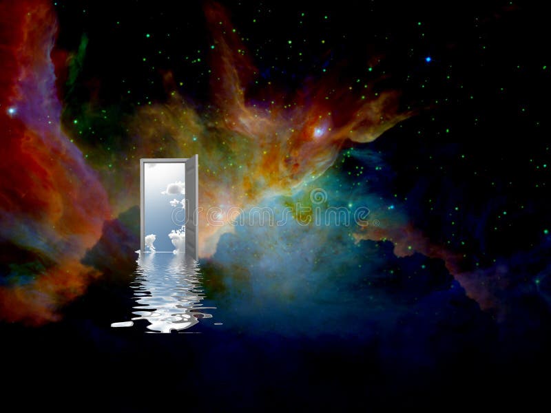 Door to the world stock illustration. Illustration of cloud - 18073382