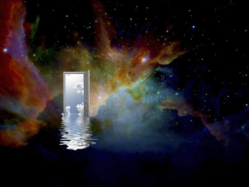 Door to another world stock illustration. Illustration of imagination ...