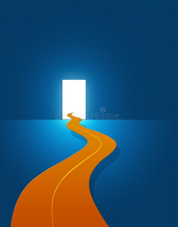 Door to bright Future stock illustration. Illustration of blue - 17982862