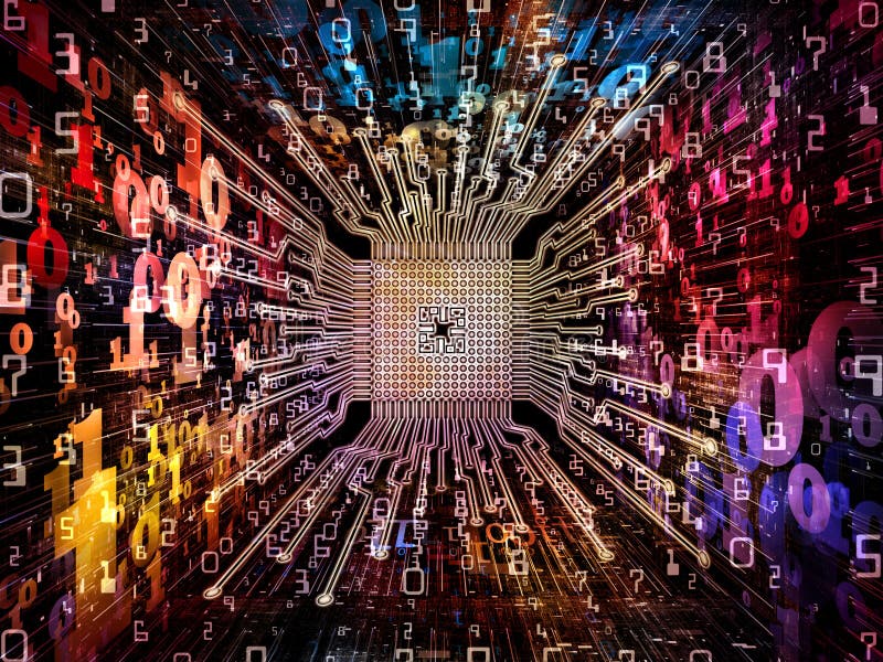 Door to Digital Processor stock illustration. Illustration of ...