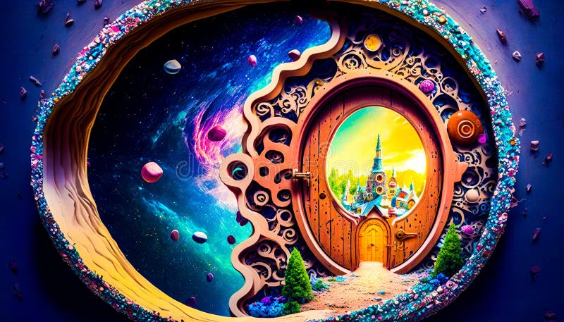 The Door To Magical World is Shown in this Image. Generative AI Stock ...