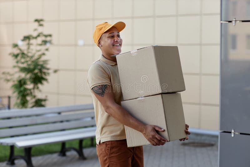 Door To Door Package Delivery Stock Image - Image of industry, work ...