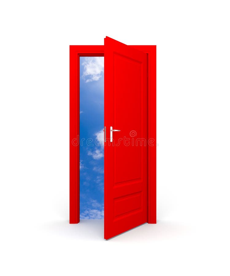 Open Red Door stock illustration. Illustration of escape - 7900024