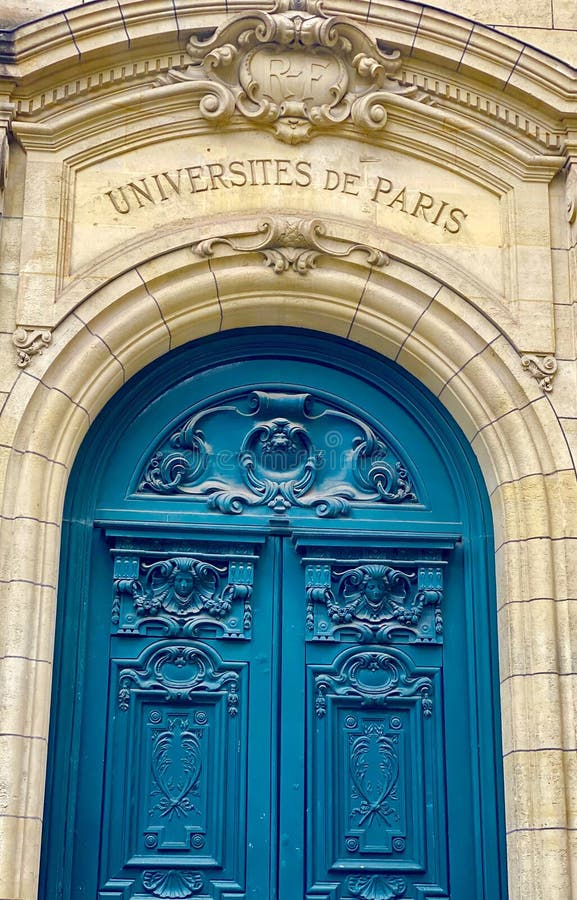 Door of the University of Paris Editorial Image - Image of wall ...
