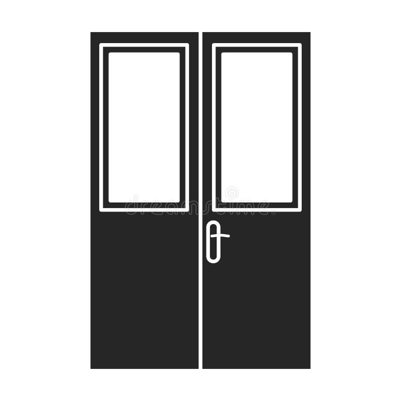 Door Vector Icon.Black Vector Icon Isolated on White Background Door ...