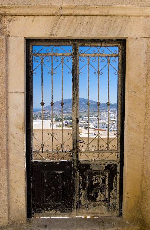 Door with a view stock photo. Image of view, wall, greece - 19555696