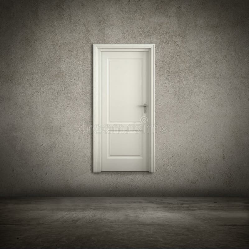 Door on a wall stock illustration. Illustration of future - 34927408