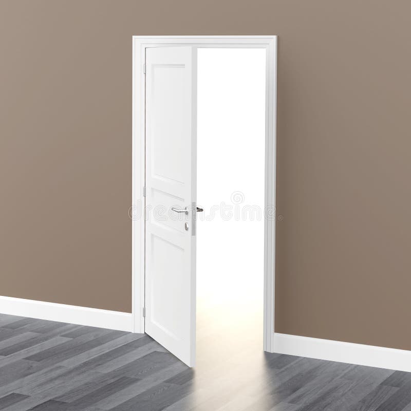 Door white open light stock illustration. Illustration of isolated ...
