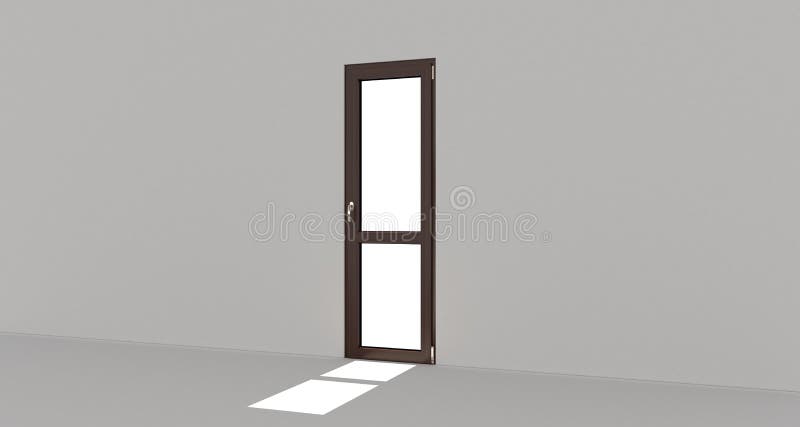 Door. White Wall. Isolated Door. Wooden Door. 3D Render Stock ...