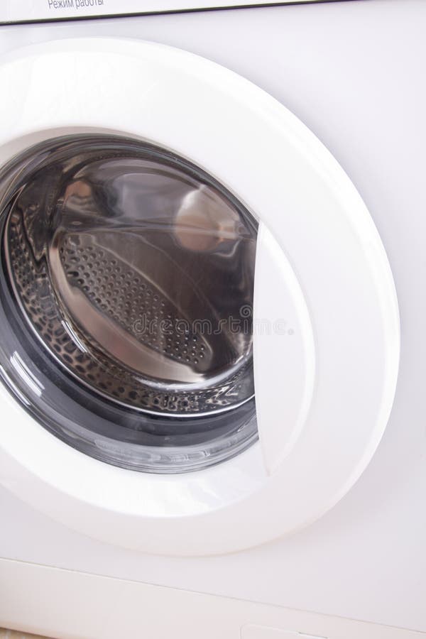 Door of white wash machine stock image. Image of door - 23994717