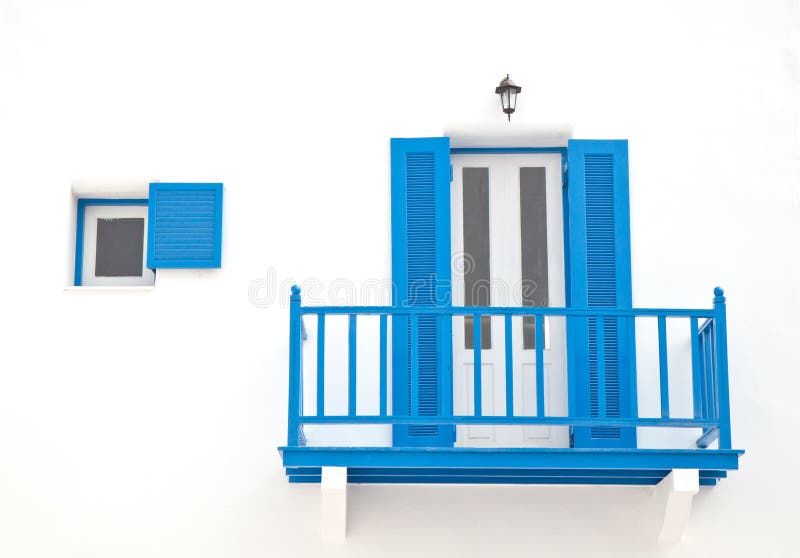 Door and Window Frame in Greek Style on White Back Stock Image - Image ...