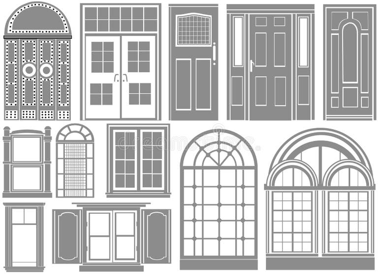 Door and window vector stock vector. Illustration of exterior - 5241875