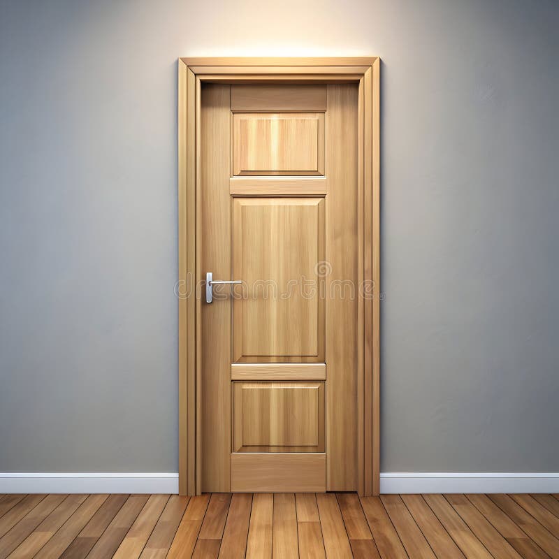Beautifully Crafted Wooden Door Featuring Sa Stock Illustration ...