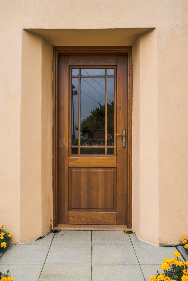 Front Door, Front View of Front Blue Door Stock Photo - Image of ...