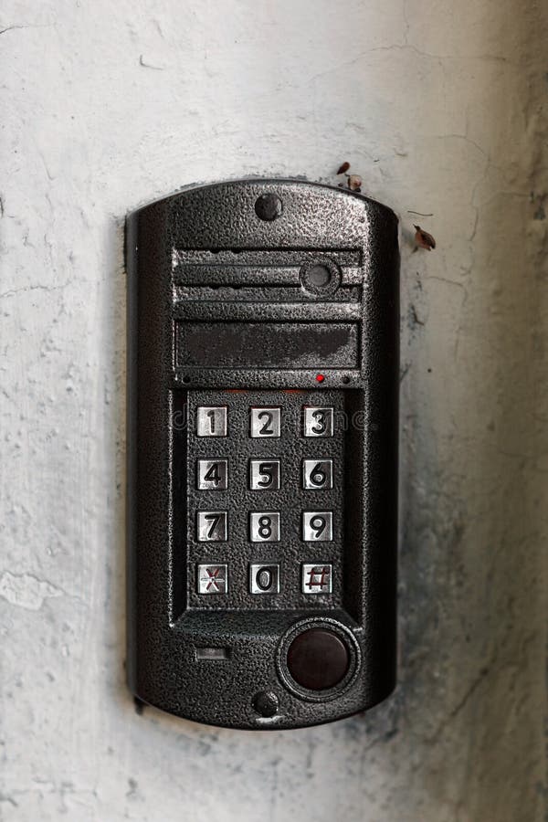 Doorbell Button Panel and Intercom. Stock Photo - Image of entry ...