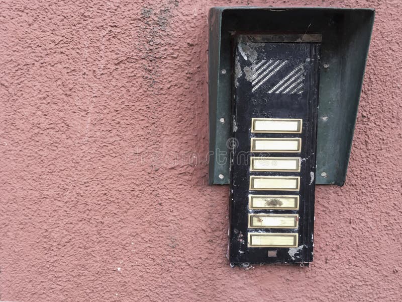 Doorbells of a building stock image. Image of wall, space - 102150909
