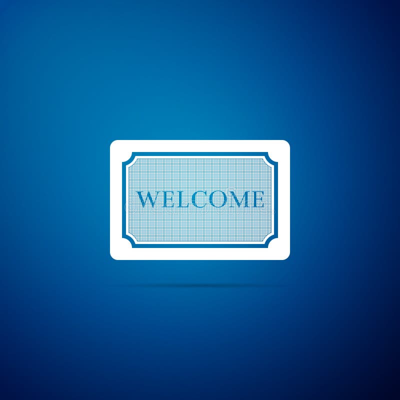 Doormat with the Text Welcome Icon Isolated on Blue Background. Welcome ...