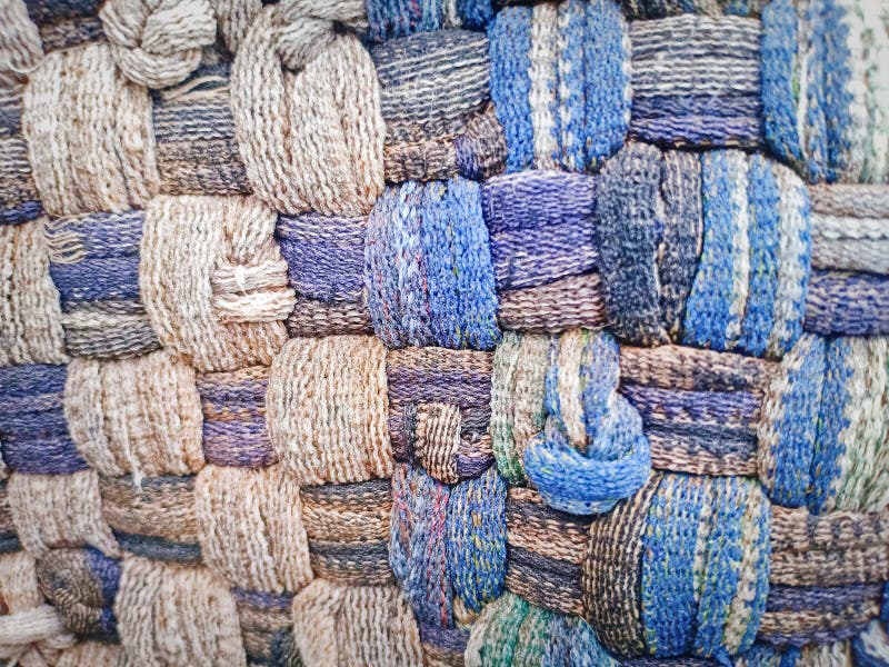 Doormat, Traditional Knit, Gray and Blue Stock Photo - Image of gray ...