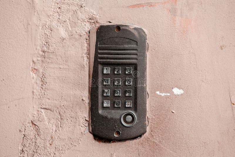 The Number Pad Old Intercom. Doorphone Wall Stock Photo - Image of ...