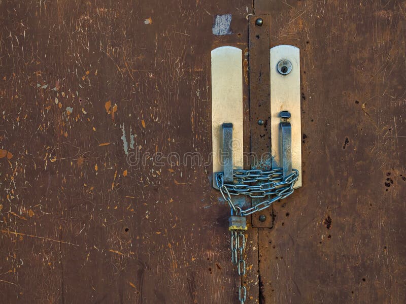 Doors of a church locked stock photo. Image of church - 236754098