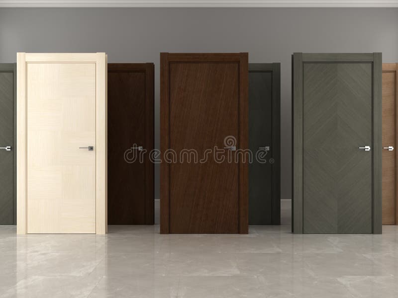 Doors collection rendering stock illustration. Illustration of ...